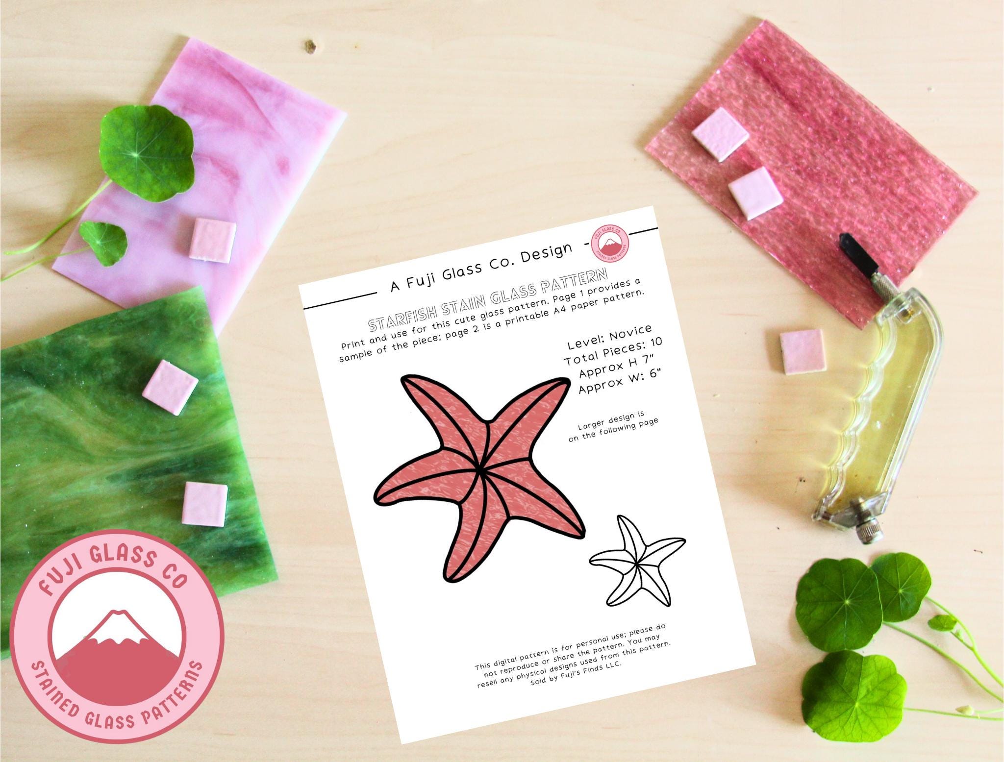 Star Fish Boots Stained Glass Pattern, Download PDF Starfish Ocean Sea ...