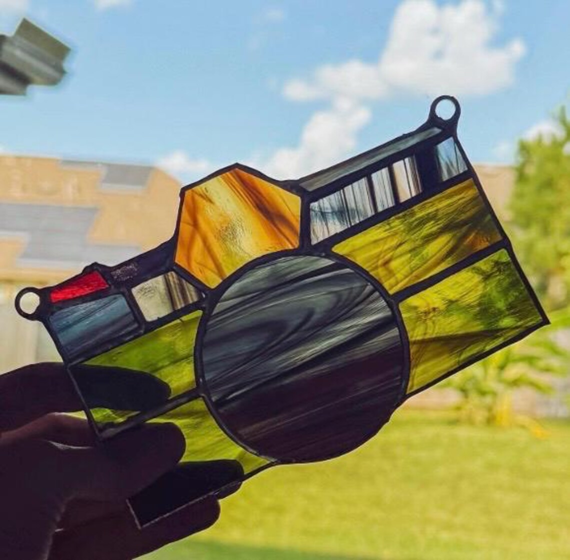 Vintage Camera Stained Glass Pattern, Digital Download PDF Retro ...