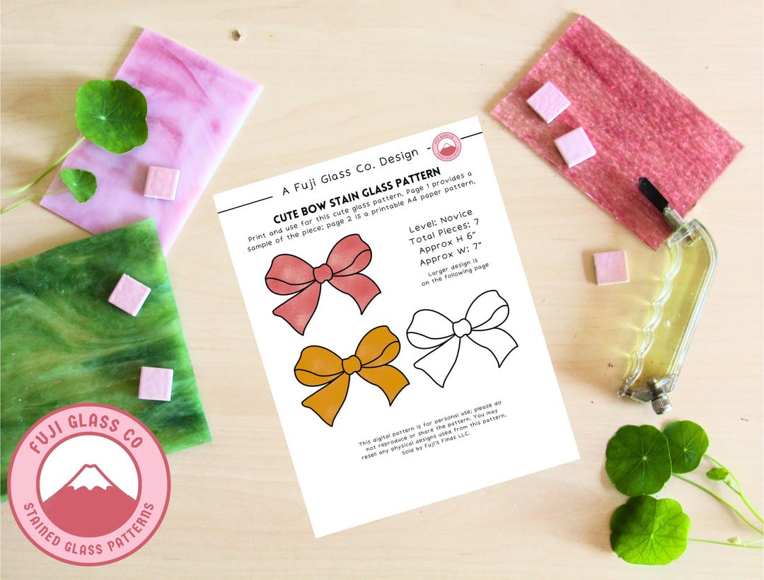 Trendy Bow Stained Glass Pattern, Digital Download PDF Layered Bows ...