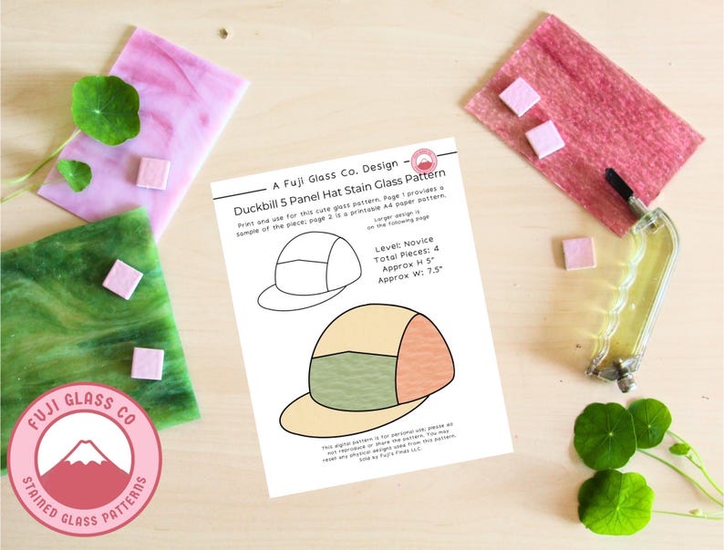 Duckbill Hat Stained Glass Pattern, Digital Download PDF Running Runner ...