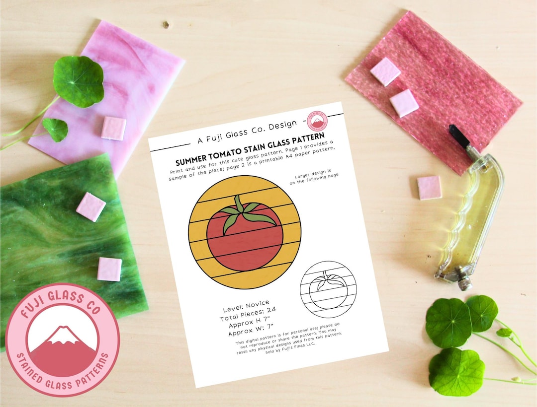 Tomato Stained Glass Pattern, Digital Download PDF Trendy Tomatoes ...