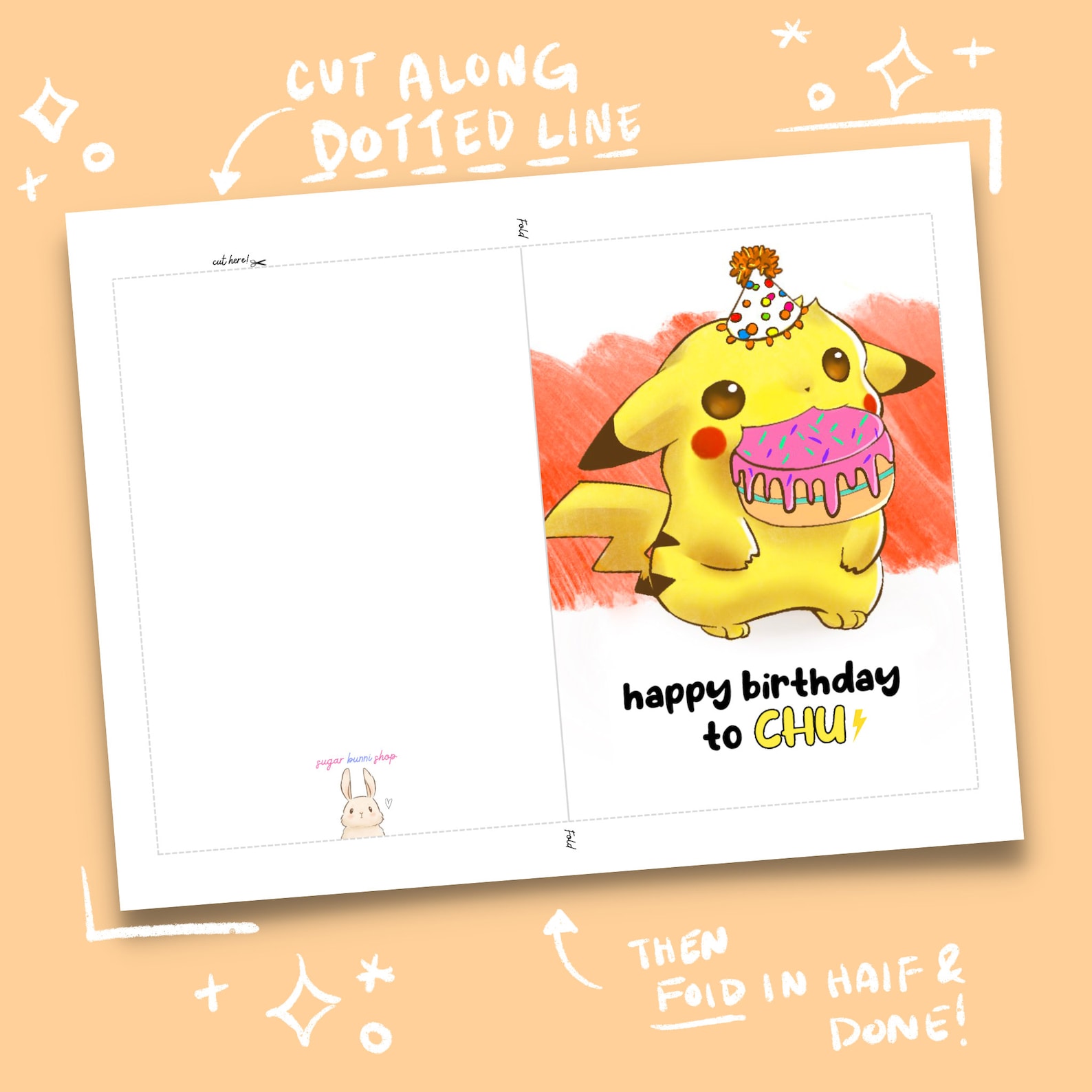 PRINTABLE Pikachu Birthday Card Instant Download Printable Card ...