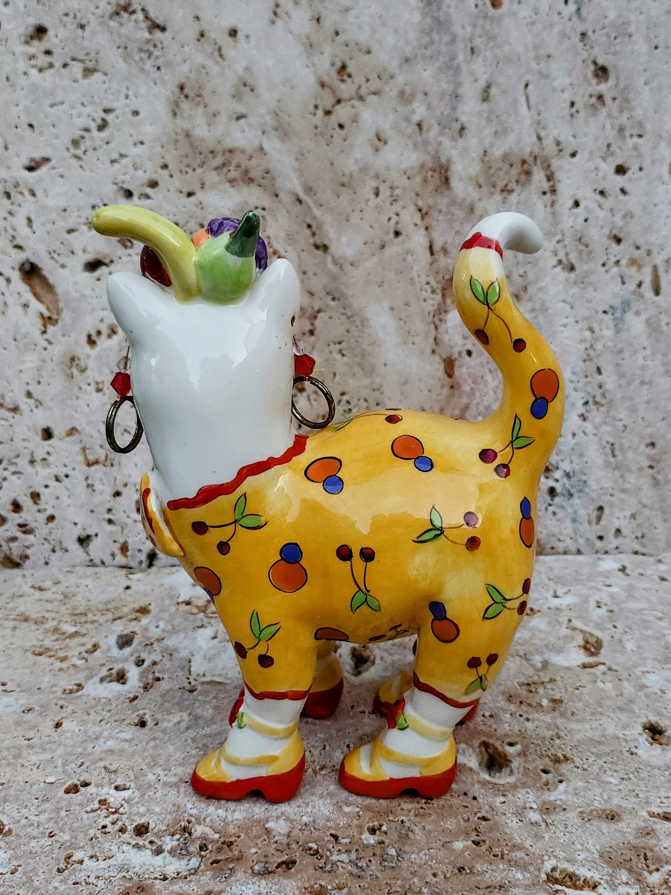 Collectable Amy Lacombe Fruit Basket Cat With Earrings Cat Lover ...