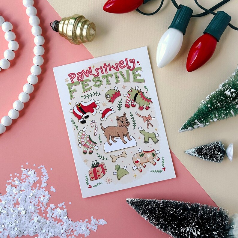 Holiday Dog Greeting Card Pack | Hand-drawn Christmas Cards Set | Cute ...