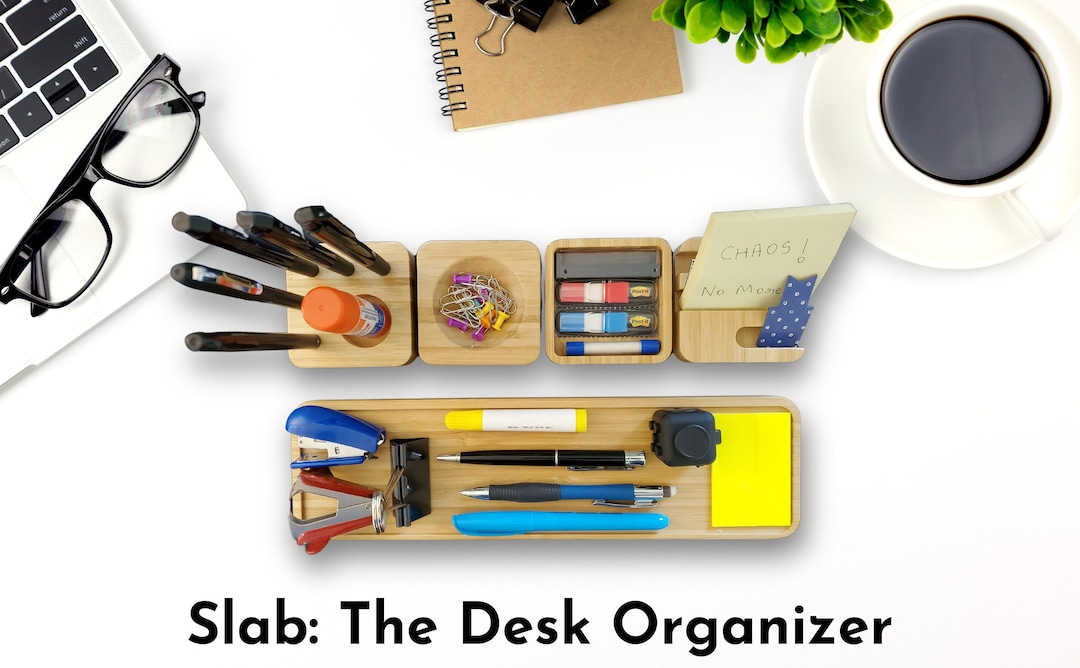 Desk Organizer for School, Office & Home - Slab, Modular Storage Caddy ...