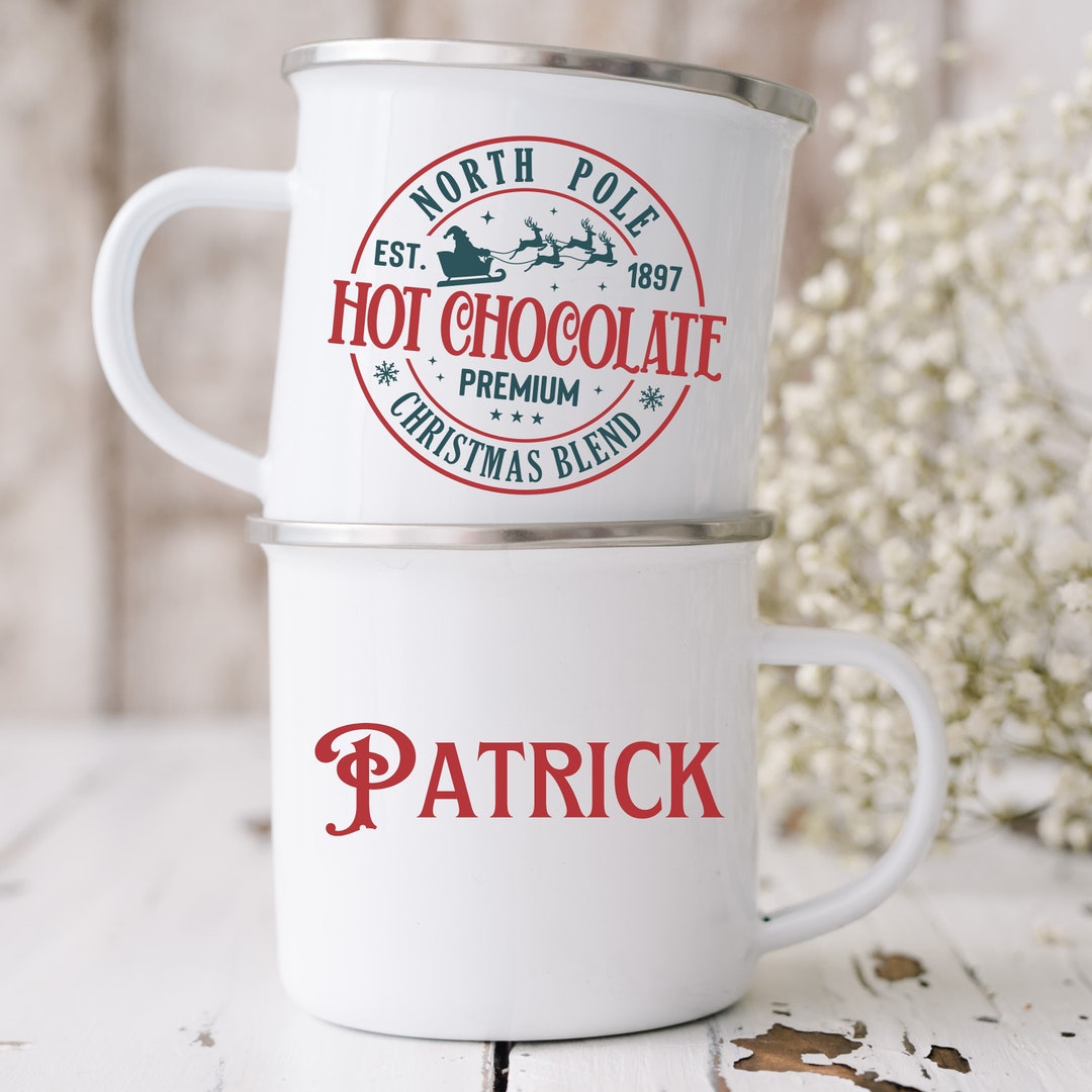 Custom Kids Hot Chocolate Christmas Mug, Personalized Hot Cocoa Mug ...