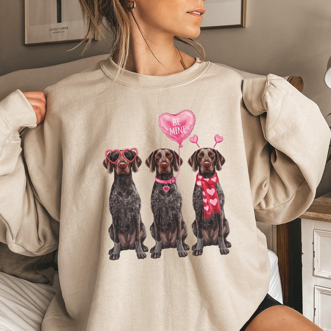 German Shorthaired Pointer Valentine Sweatshirt Cute Dog Lover Gift Be ...