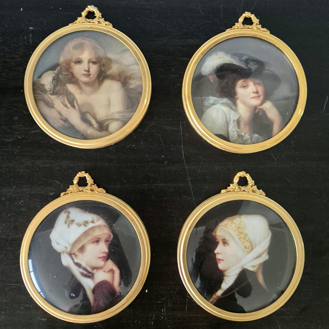 Vintage Miniature Portrait Paintings Peter Bated, Made in England - Etsy