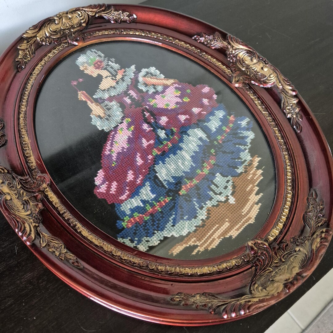 Vintage Oval Frame With Victorian Lady ~ Regency Era Woman - Etsy