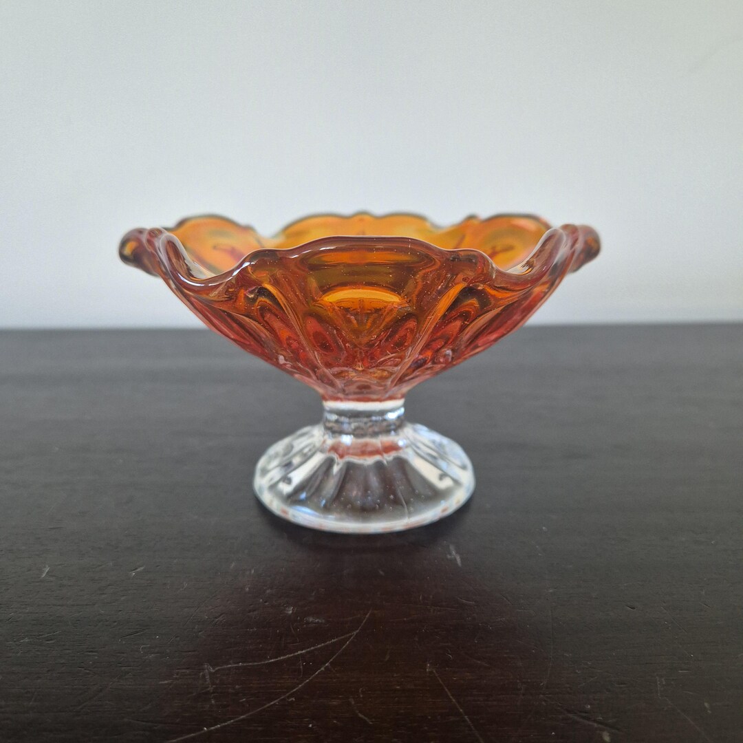 Vintage Imperial Glass Propeller Pattern Marigold Orange Carnival Glass ...