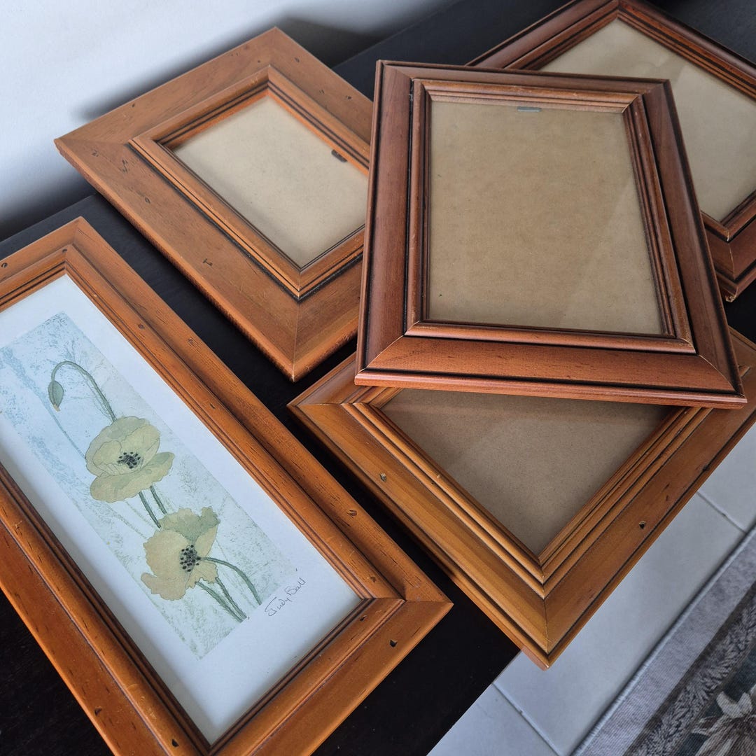 Set of 5 ~ Vintage Rustic Wood Frames - Etsy