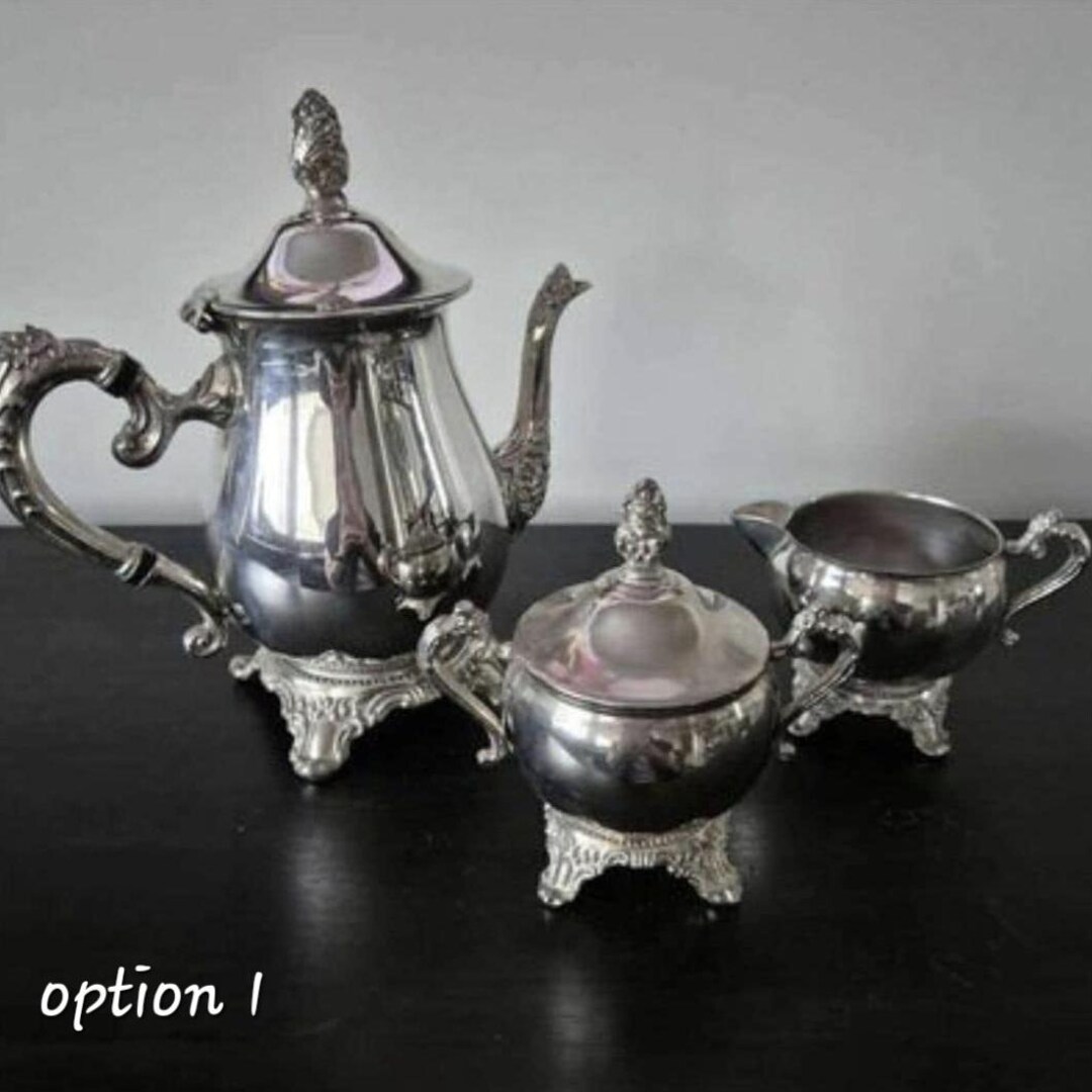 3 Styles Available ~ Ornate Vintage Silver Tea Set by Ranleigh ...