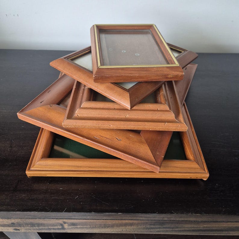 Vintage MCM Mid-century Modern Picture Frame Set of 5 - Etsy