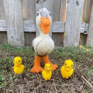 Needle Felted Duck Ducklings Felt Ducks, Wool Fiber Handmade Display ...