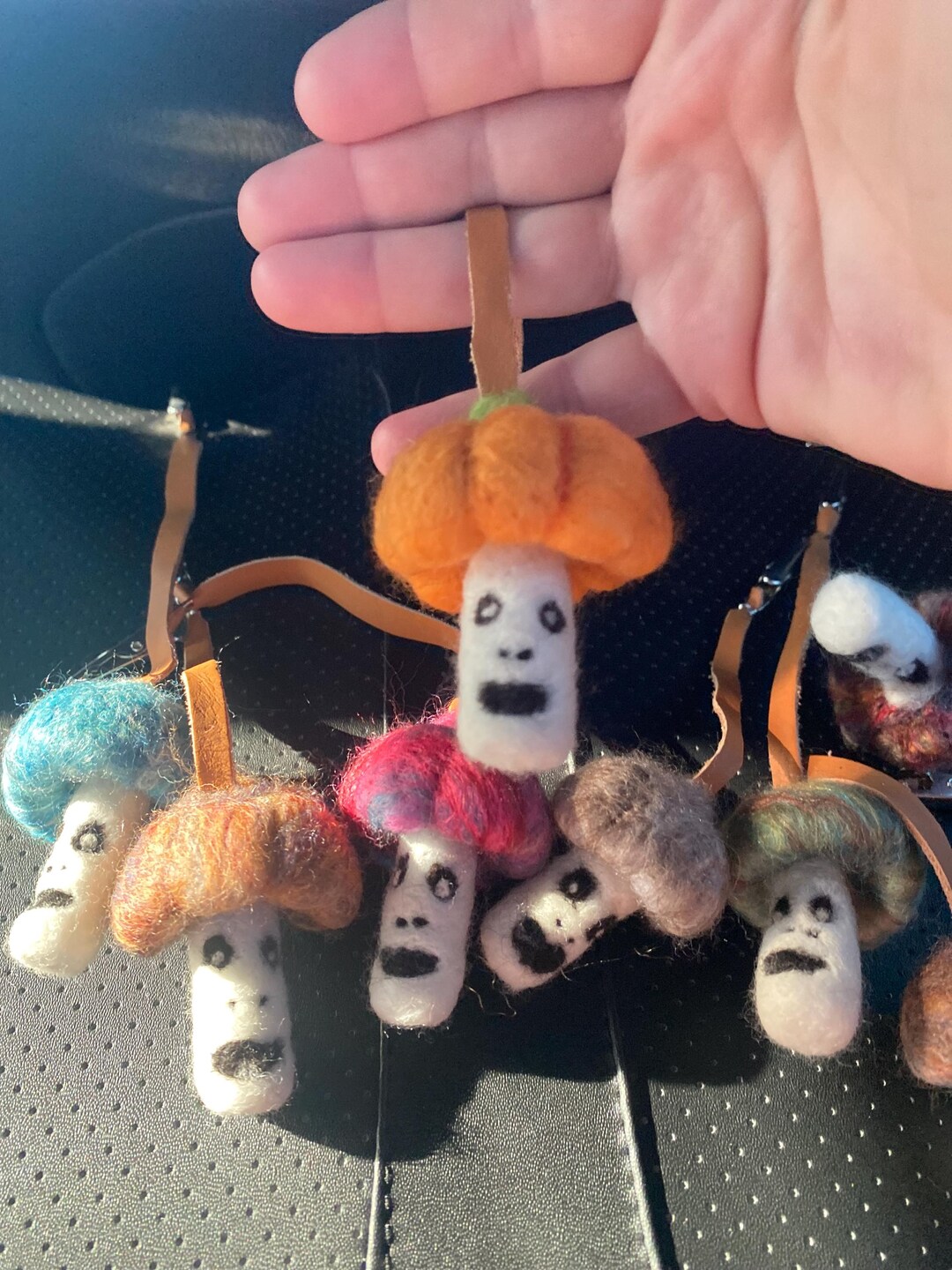 Needle Felt Mushroom ATM Card Multi Use Clip Holder Nail Car Key Chain ...