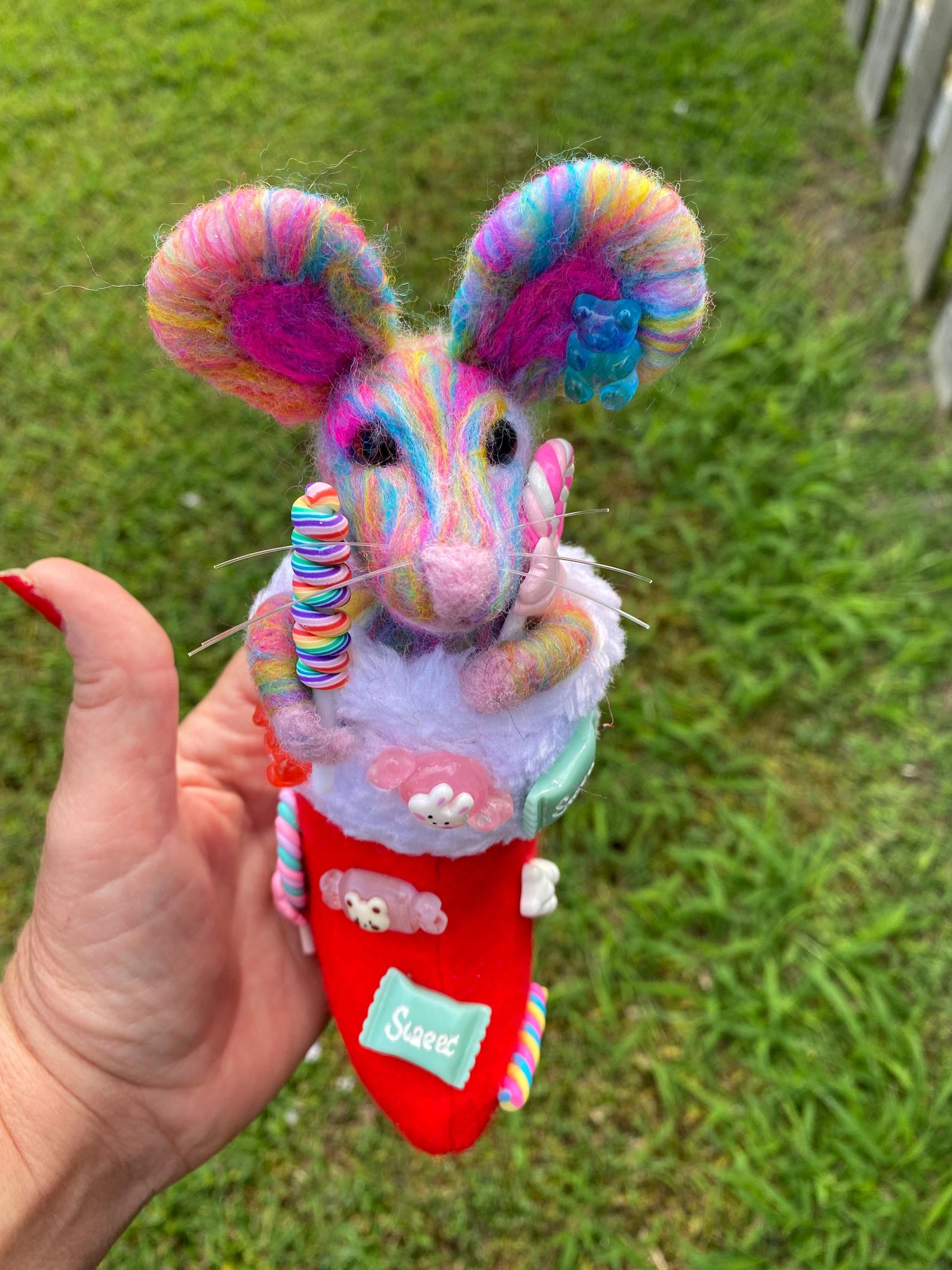 Handmade Needle Felt Christmas Mice, Mouse Mini Stocking Home ...