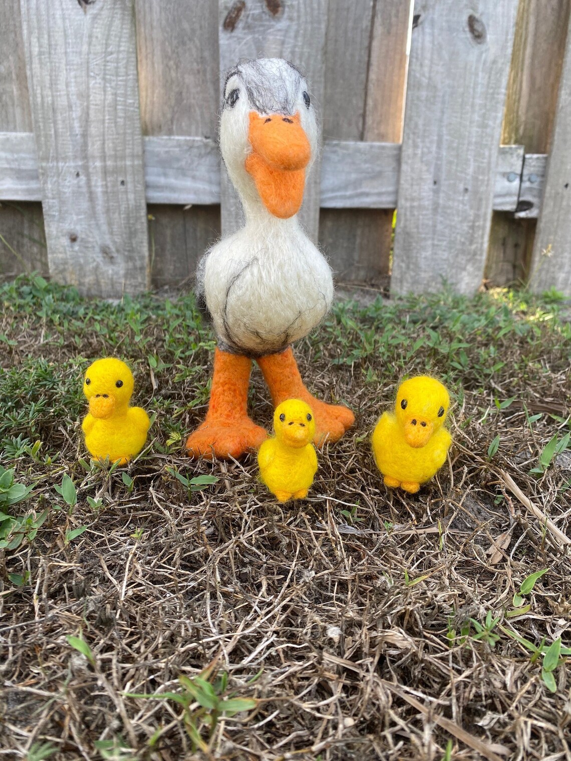 Needle Felted Duck Ducklings Felt Ducks, Wool Fiber Handmade Display ...
