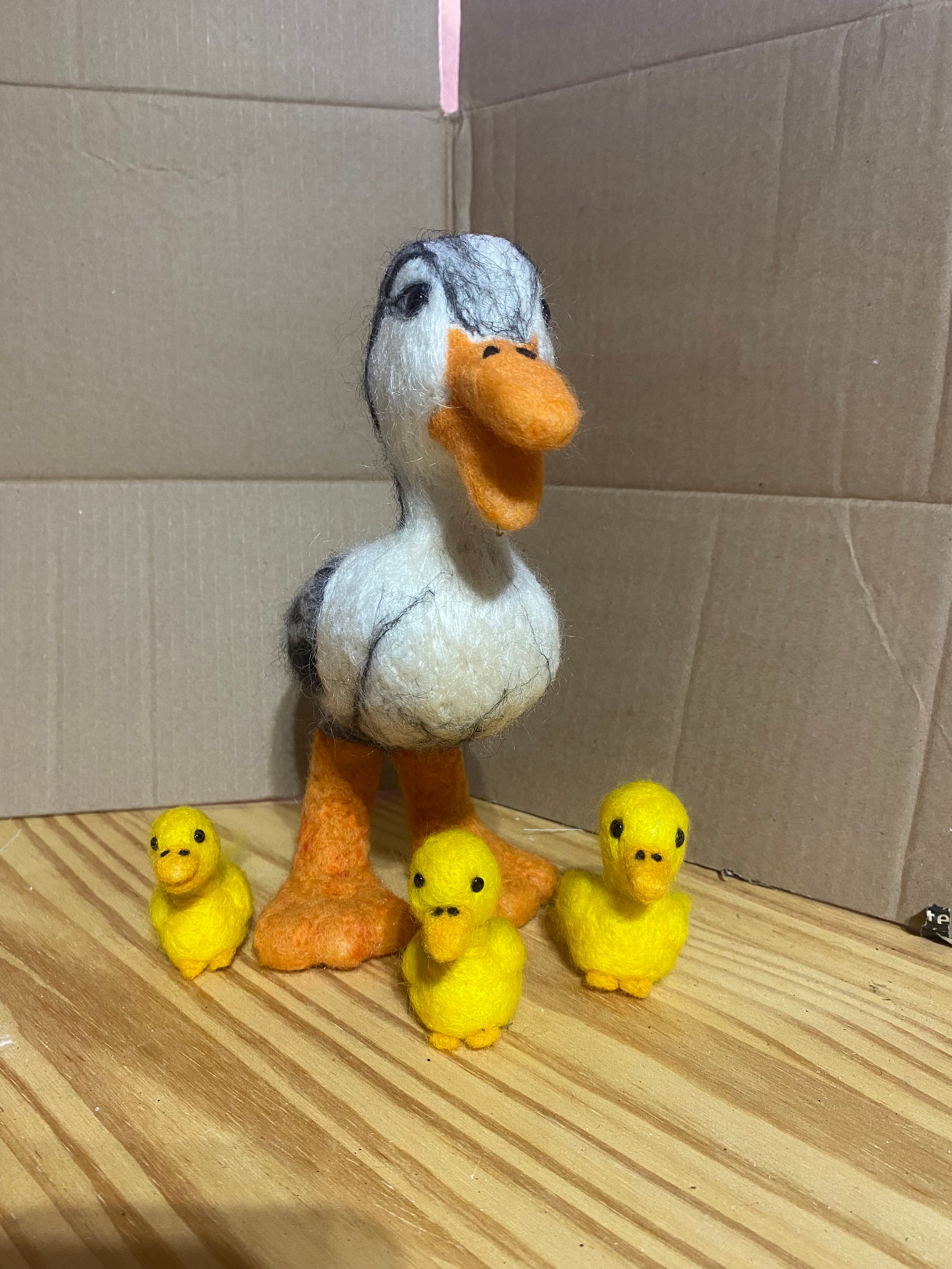 Needle Felted Duck Ducklings Felt Ducks, Wool Fiber Handmade Display ...