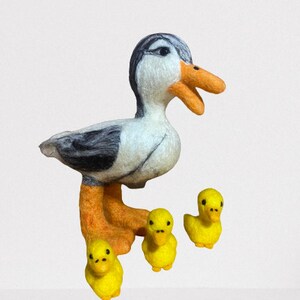 Needle Felted Duck Ducklings Felt Ducks, Wool Fiber Handmade Display ...