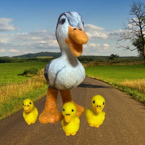 Needle Felted Duck Ducklings Felt Ducks, Wool Fiber Handmade Display ...