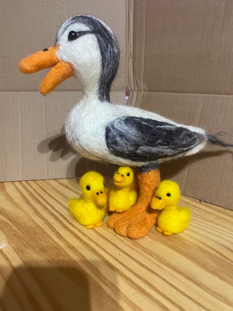 Needle Felted Duck Ducklings Felt Ducks Wool Fiber Handmade - Etsy
