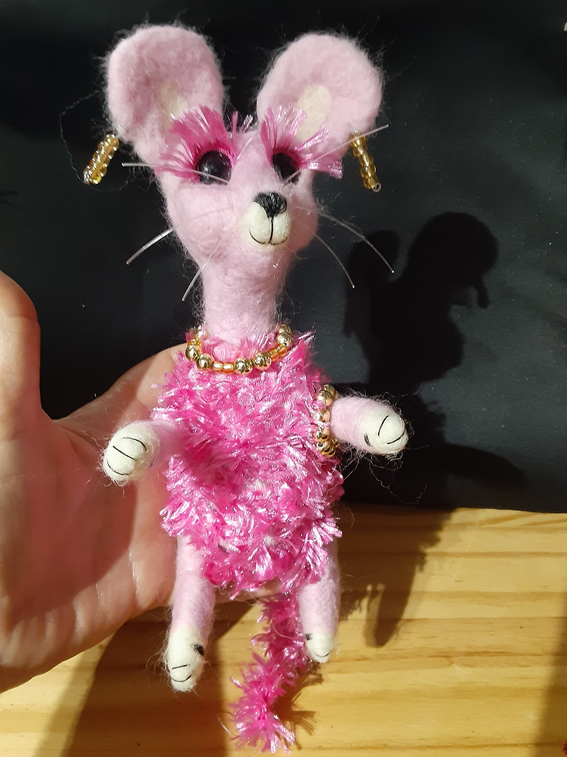 Needle Felted Barbie Mouse Faux Fur Puppy Dog Pink - Etsy