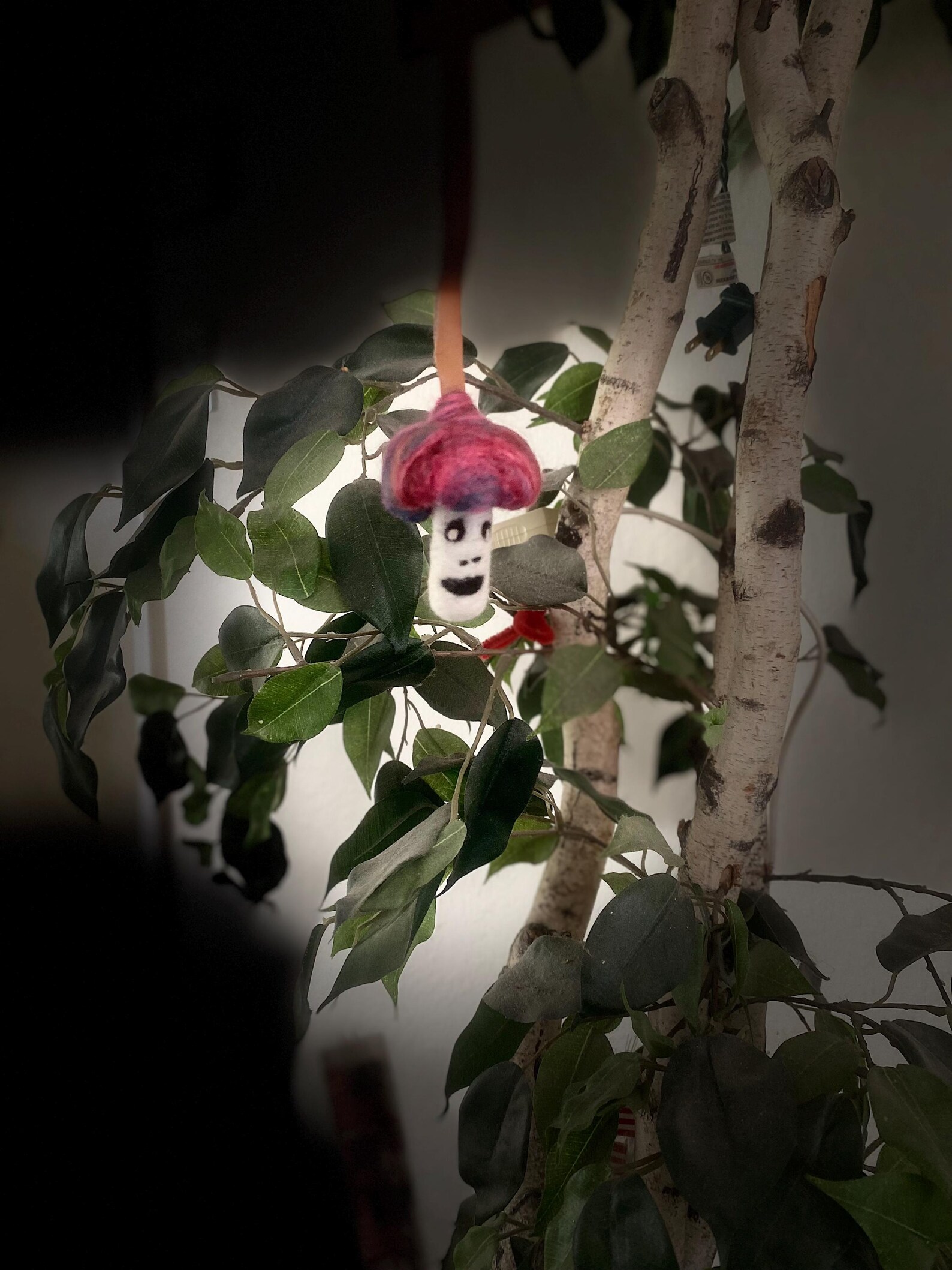 Needle Felt Mushroom ATM Card Multi Use Clip Holder Nail Car Key Chain ...