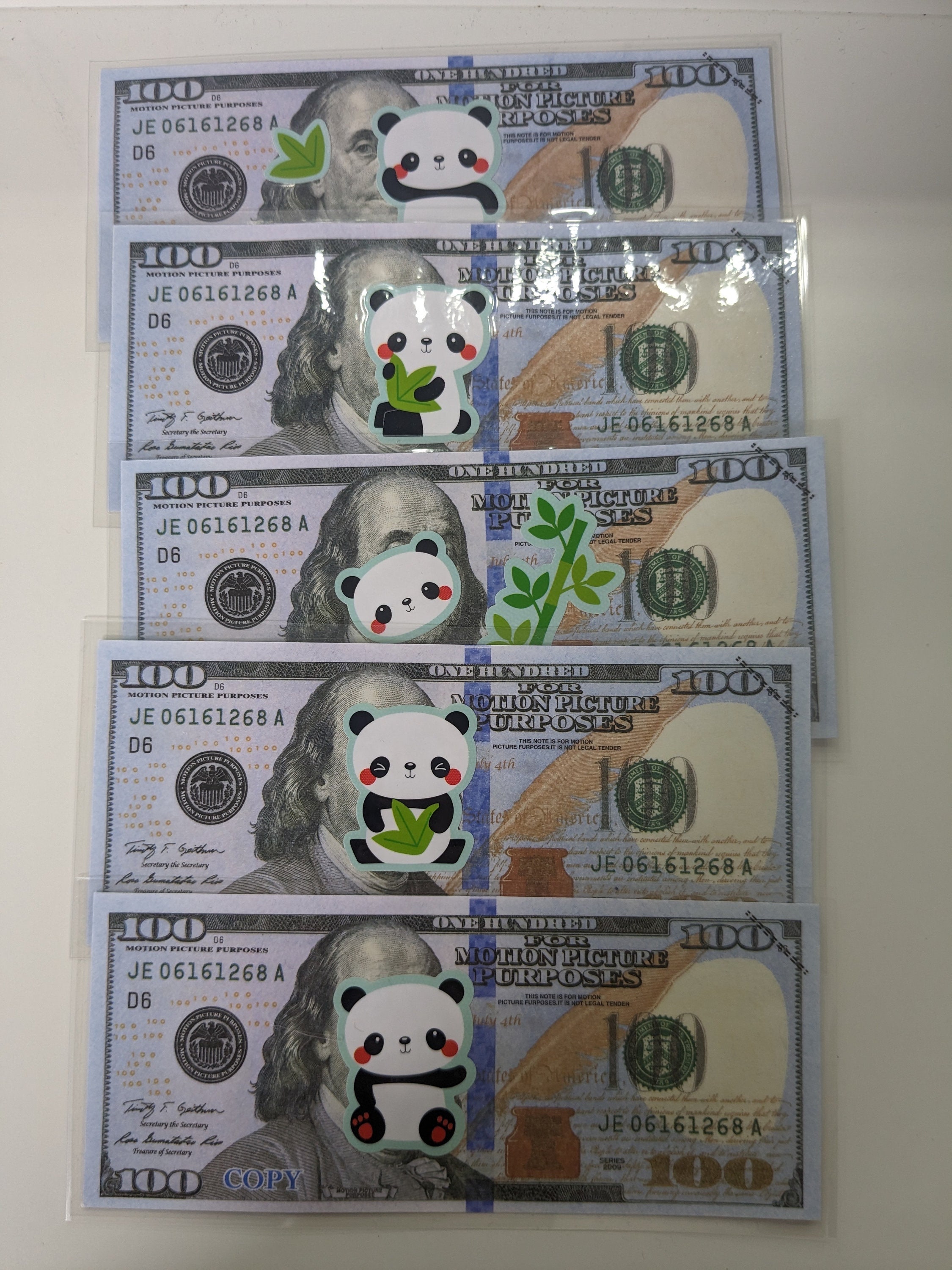 Panda Themed Prop Placeholder Bills for Cash Envelopes and Sinking ...