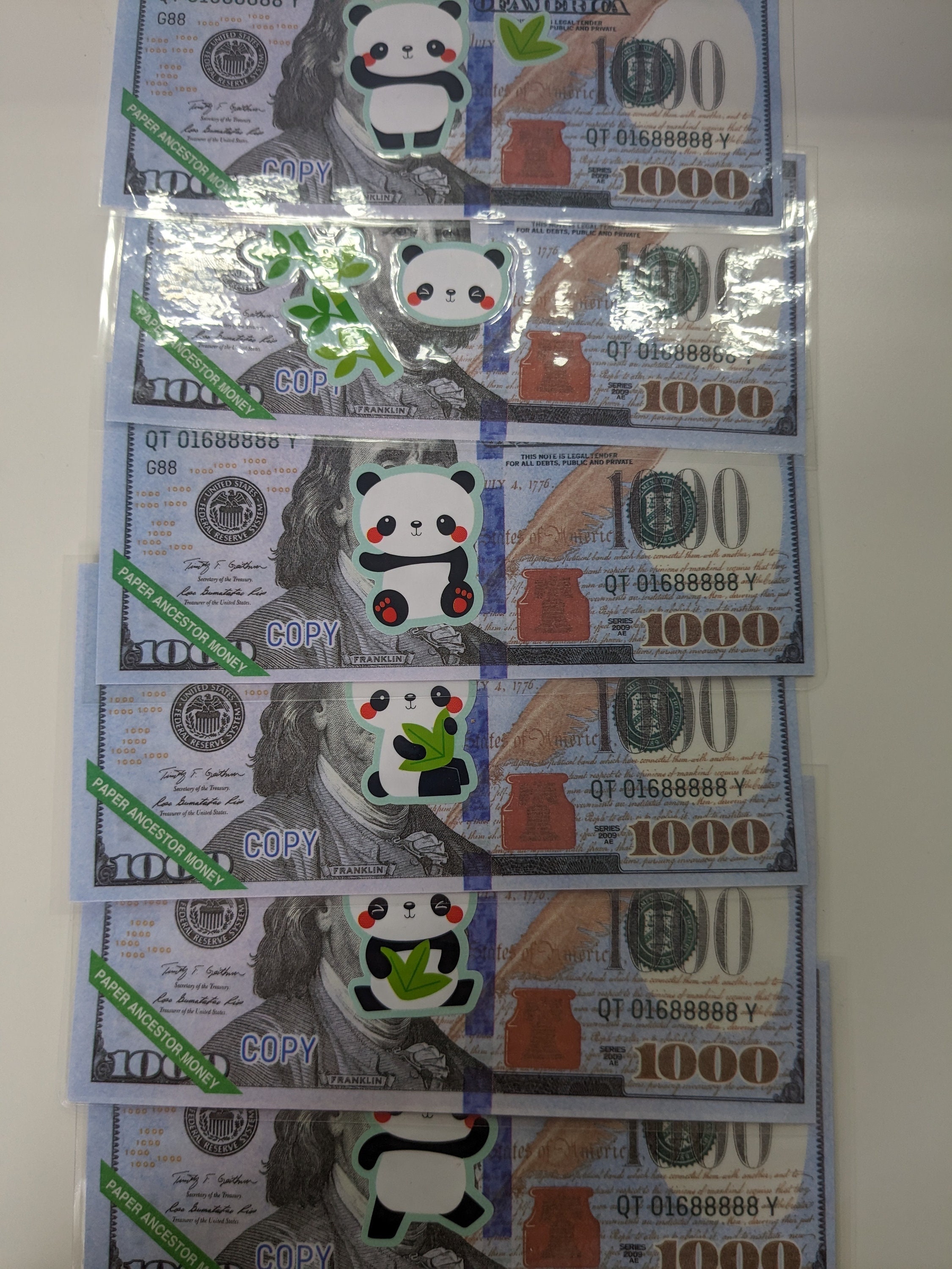 Panda Themed Prop Placeholder Bills for Cash Envelopes and Sinking ...