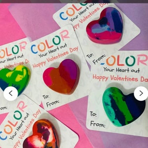 Custom Crayon Valentines | Ready to Ship | Crayon Hearts | Classroom ...