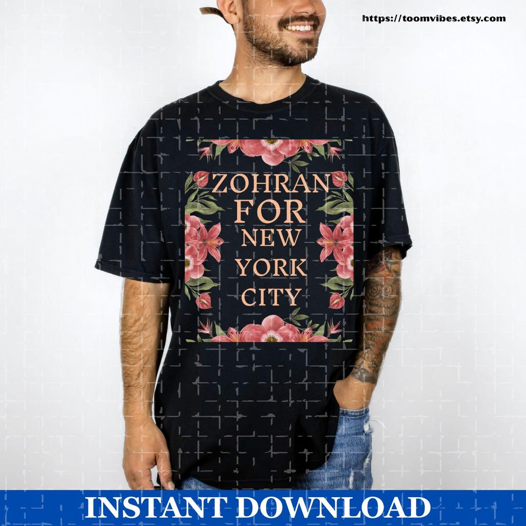 Zohran Mamdani NYC Poster, Floral Political Sign (digital Download ...