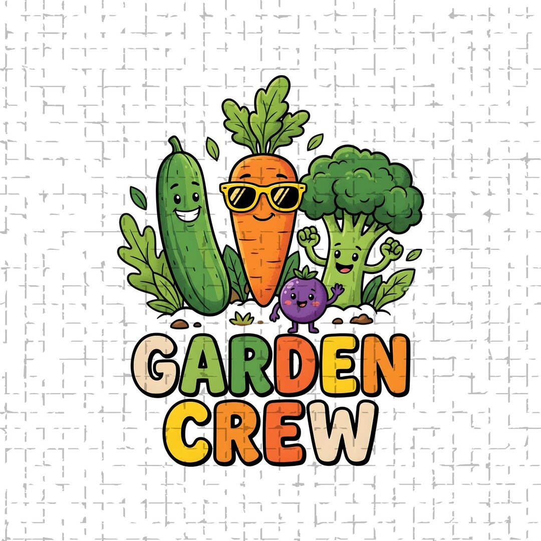 Garden Crew PNG: Cute Vegetable Friends Png Gardening Humor Design ...