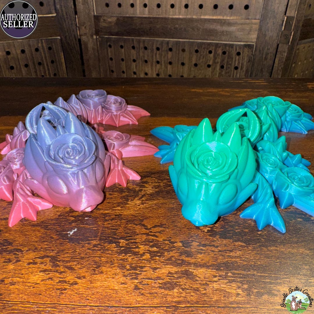 Cinderwing3d Dual Rose Dragons - Enchanting Color Fade Pairs for Home ...