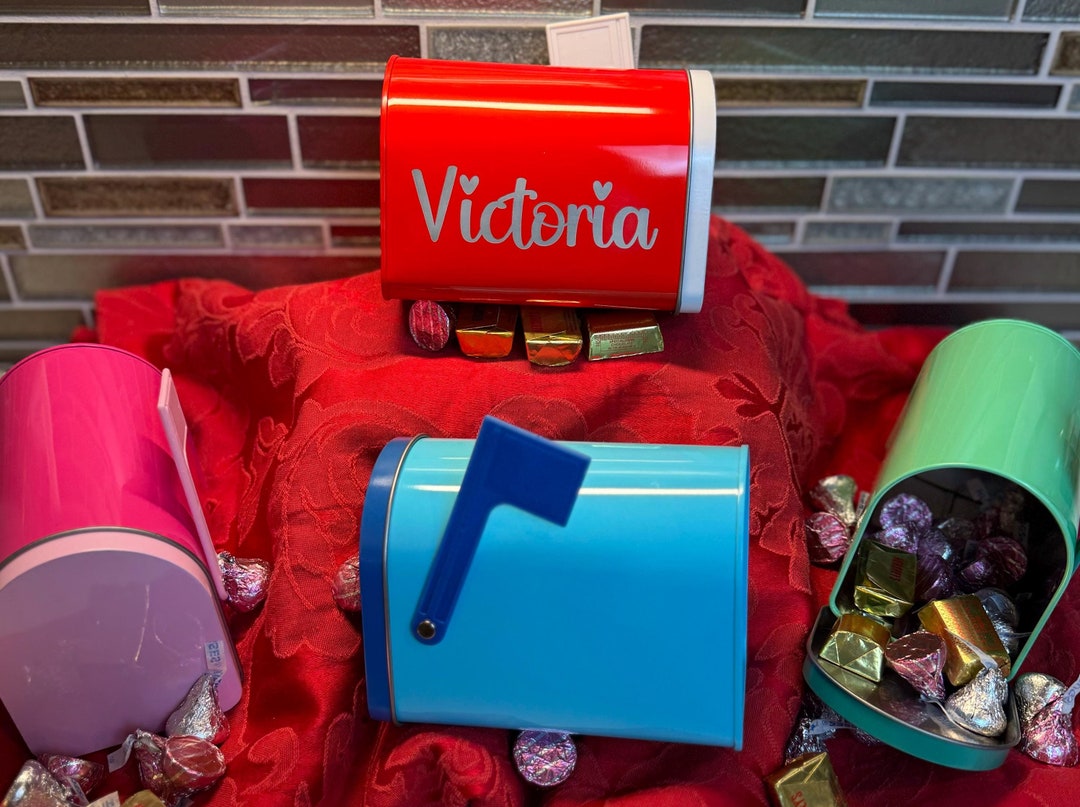 Personalized Mini Tin Mailbox Custom Valentines Day Gift With Candy ...