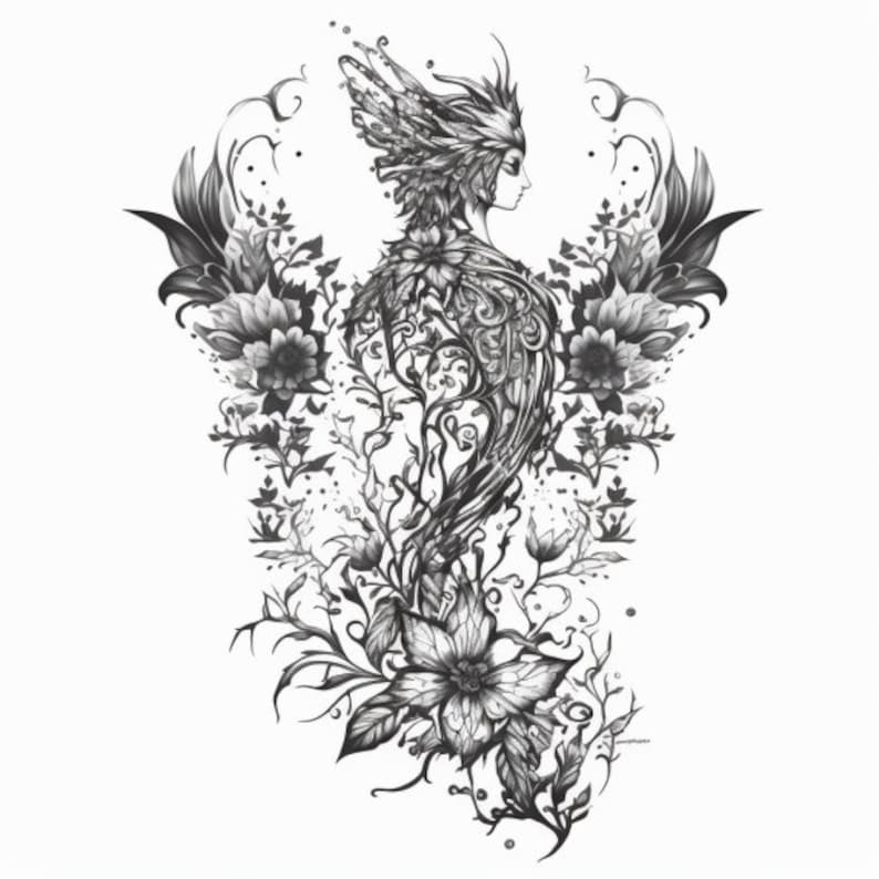 Custom Back Tattoo Design for Women - Personalized and Unique Tattoo ...