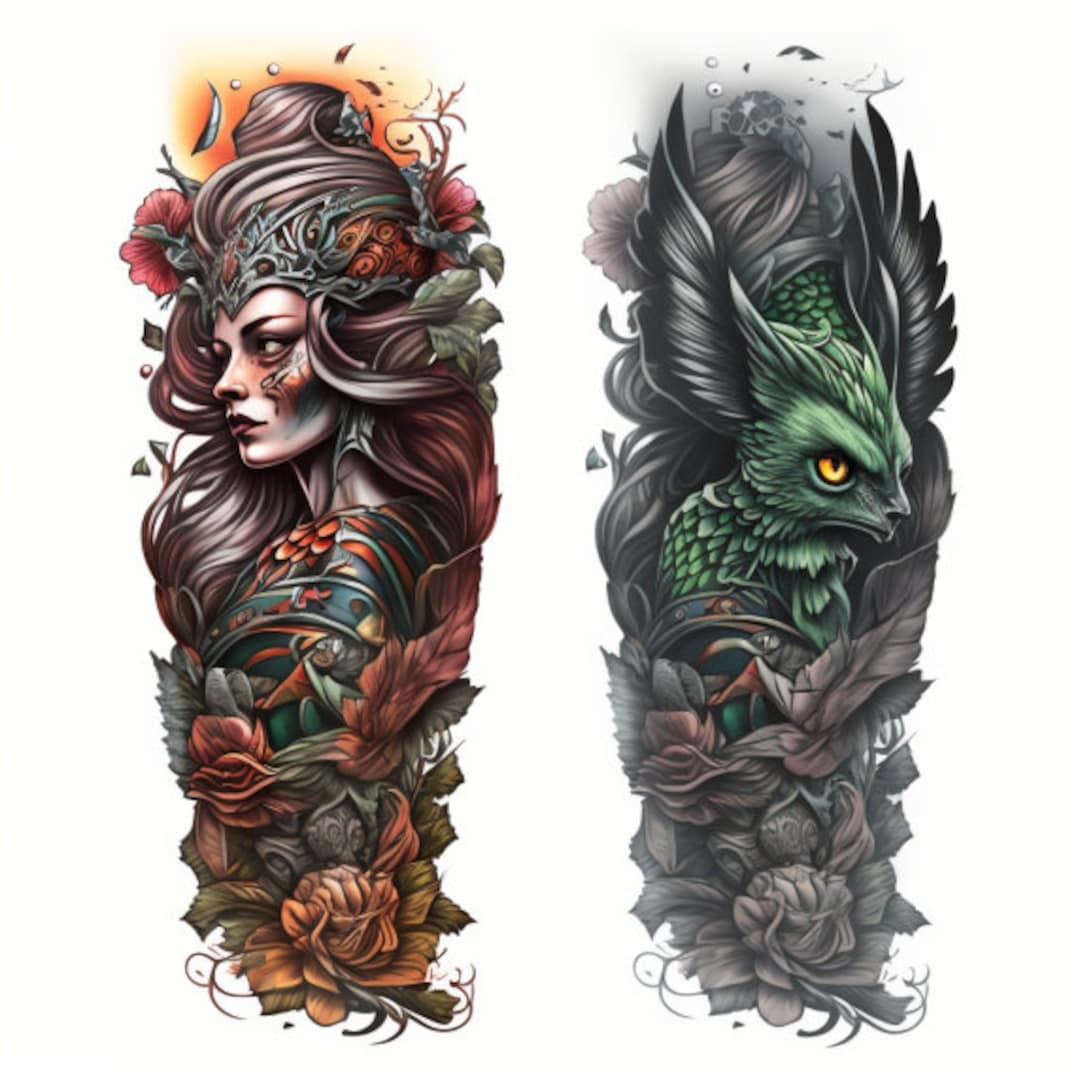 Custom Sleeve Tattoo Design - Personalized and Unique Art for You - Etsy