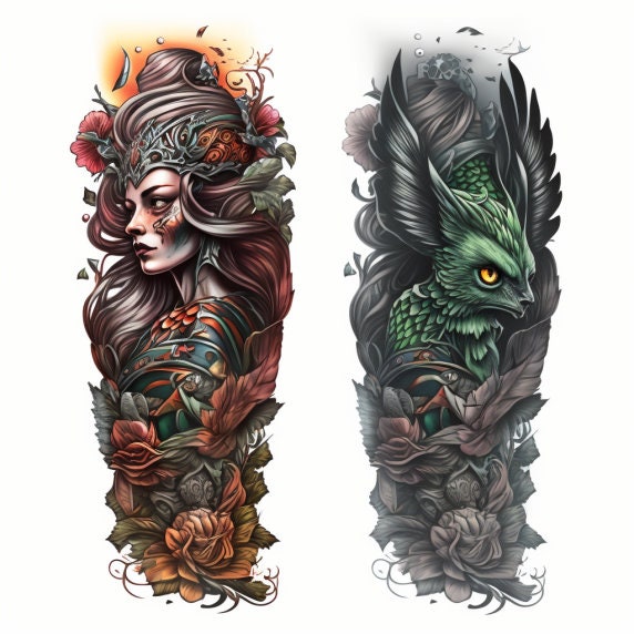 Custom Sleeve Tattoo Design Personalized and Unique Art for You - Etsy