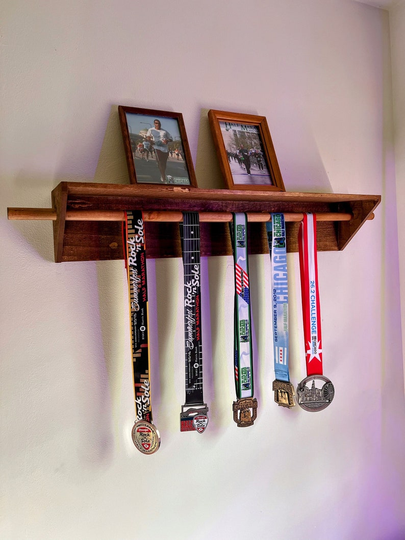 Swag Art, Medals Display, Finisher Medallions, Wood Shelf, Wall Art ...