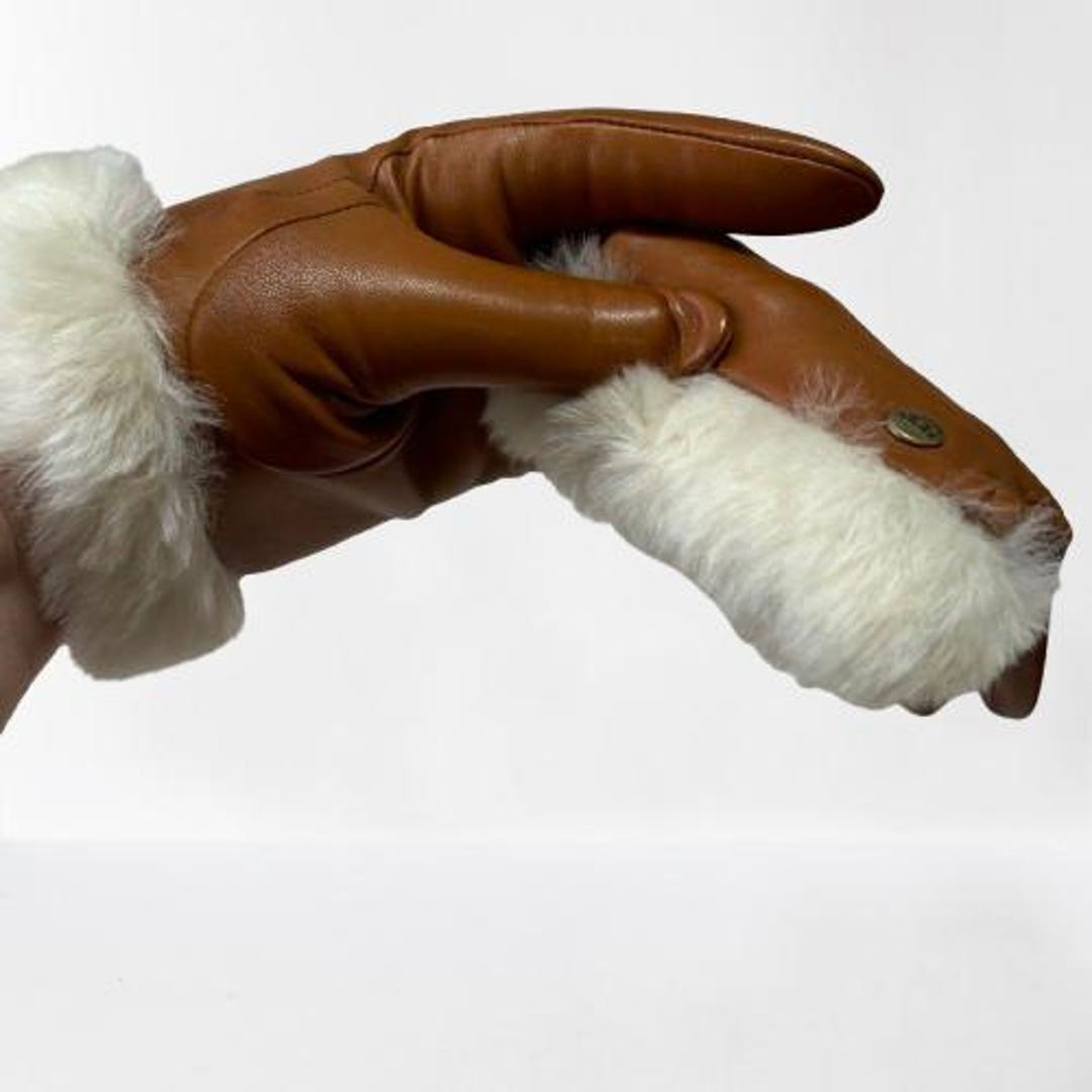 UGG Women's Leather Shearling Glove - Etsy