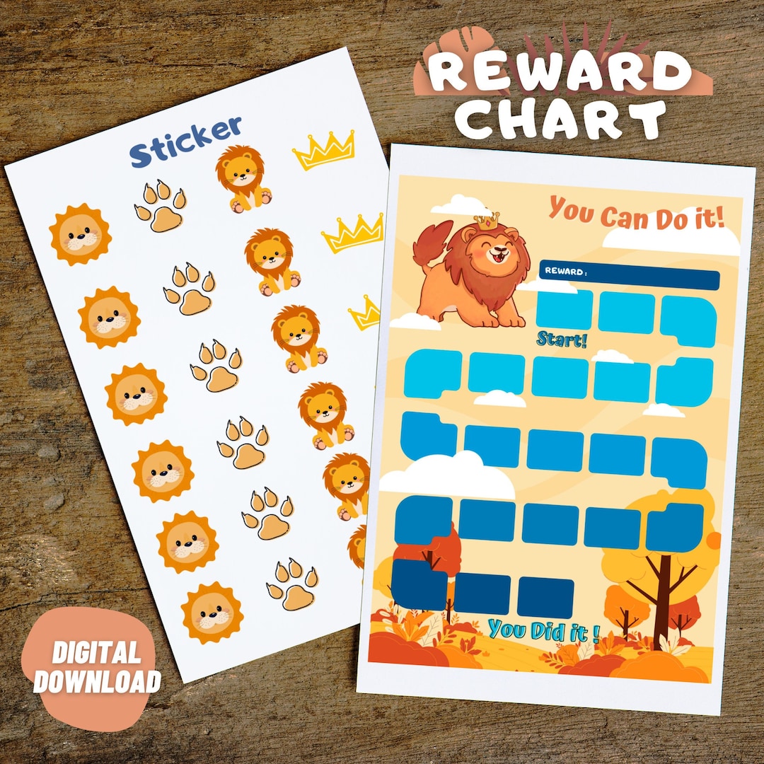 Lion Reward Chart Kids Behavior Tracker Editable and - Etsy Canada