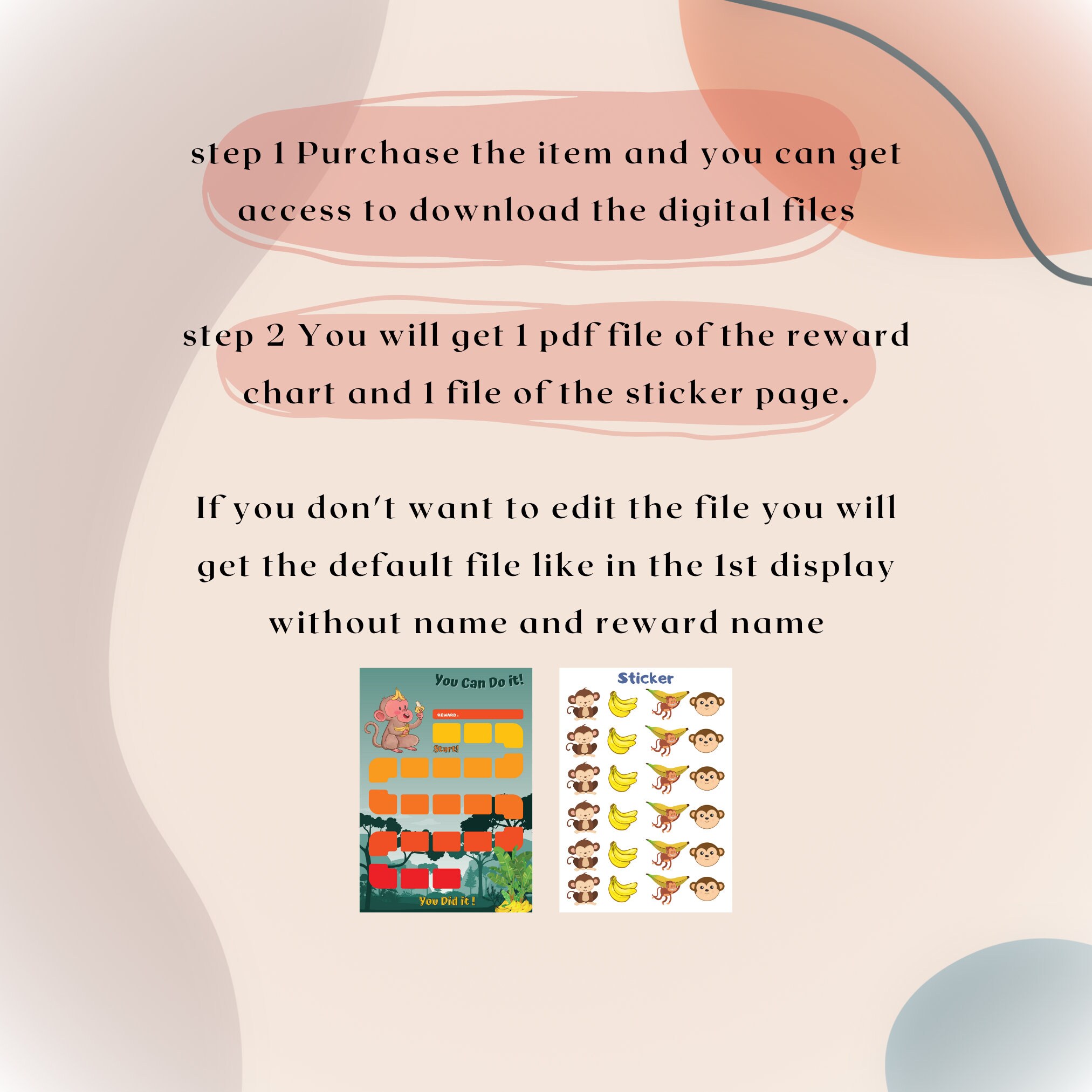 Monkey Reward Chart Kids Behavior Tracker Editable and - Etsy UK