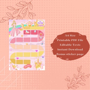 Cinderella Reward Chart Kids Behavior Tracker Editable and - Etsy