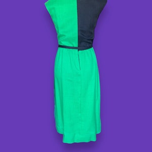 True Vintage 1970's Colorblock Dress Green Navy Dress - Etsy