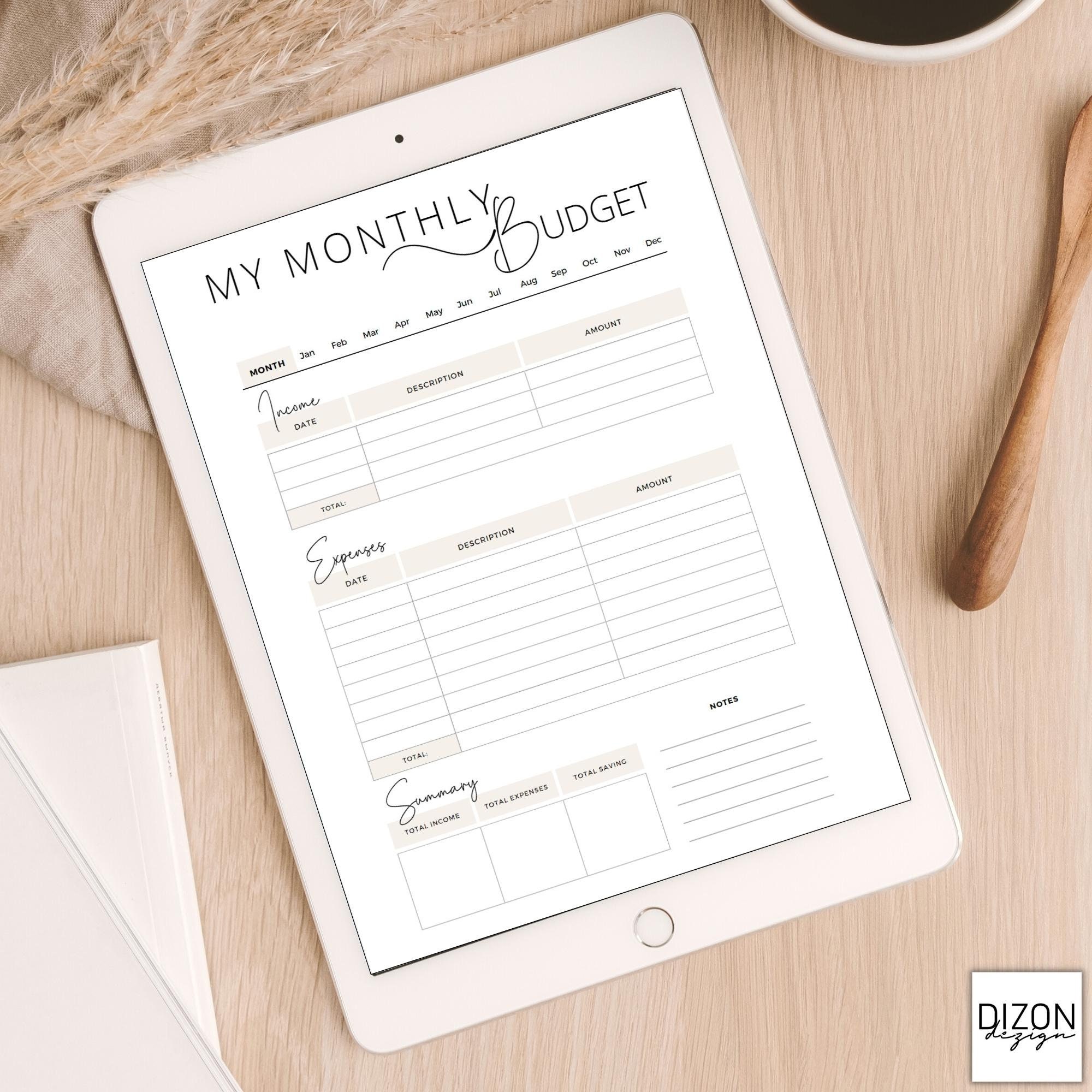 Printable Small Monthly Budget Planner | Small Business | Instant ...