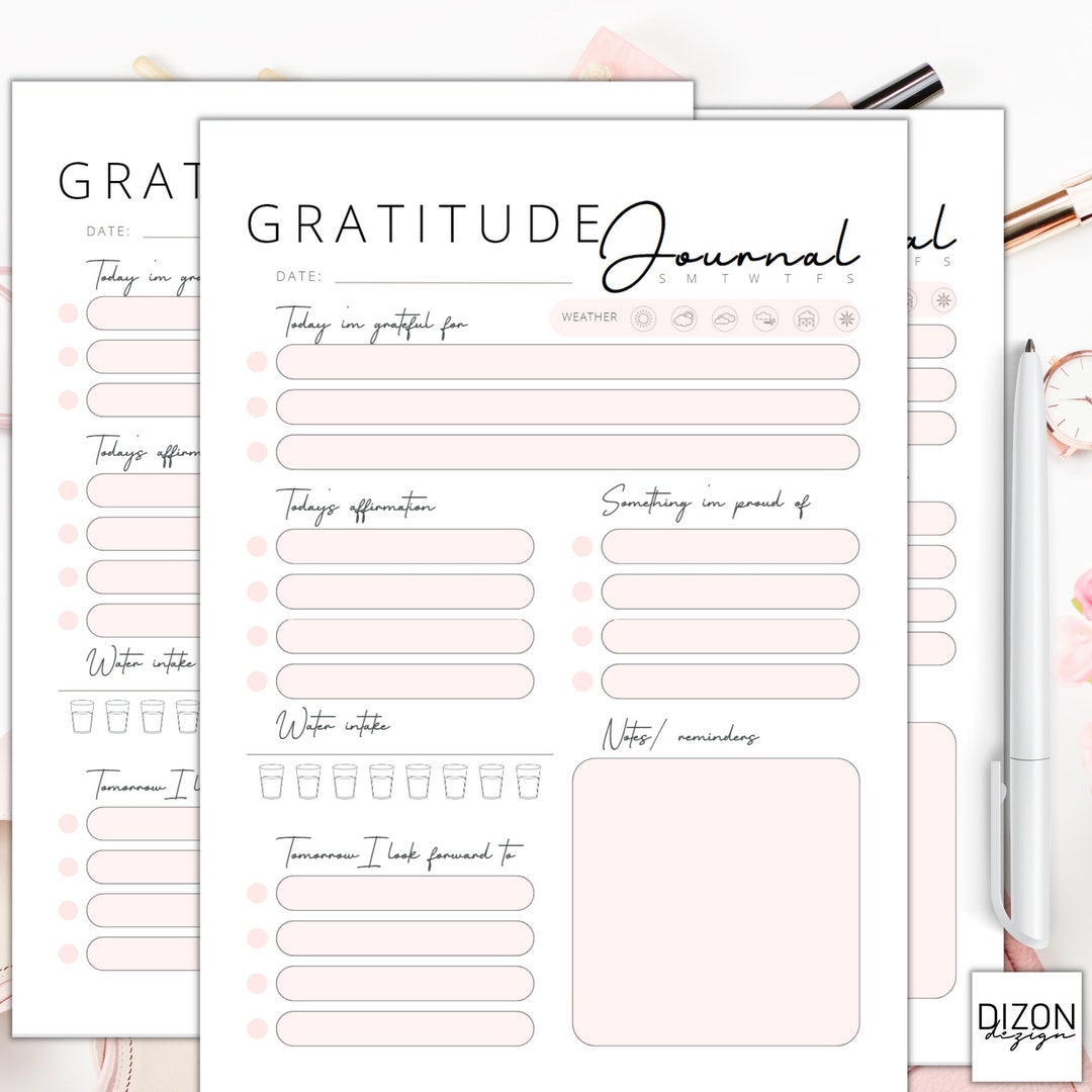 Printable Gratitude Journal Planner I Everyday Use Gratitude Journal I ...