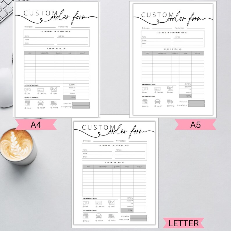 Custom Order Form Template, Custom Order Form, Order Form, Printable ...