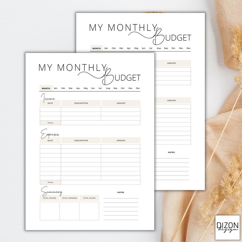 Printable Small Monthly Budget Planner Small Business Instant Download ...