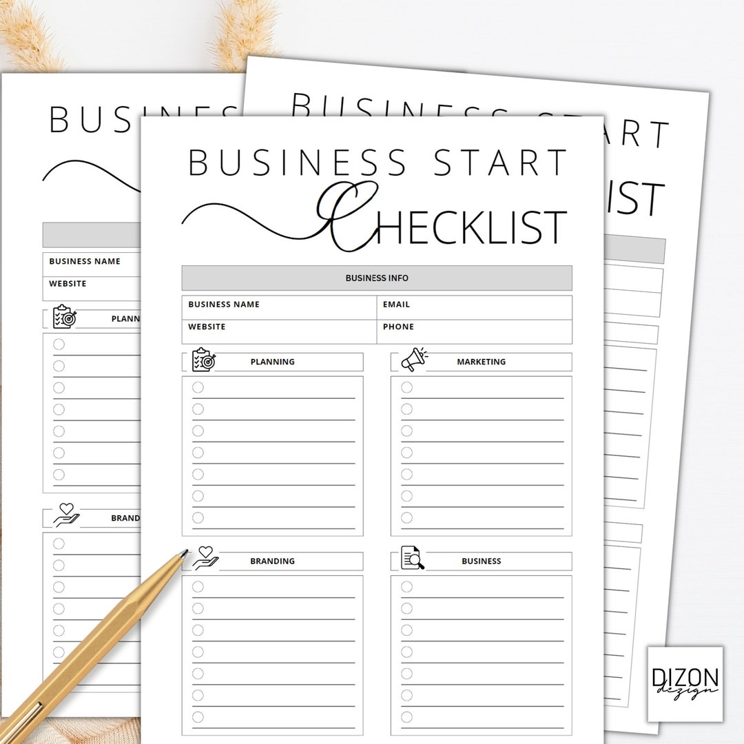 Printable Small Business Start up Checklist | Small Business | Instant ...