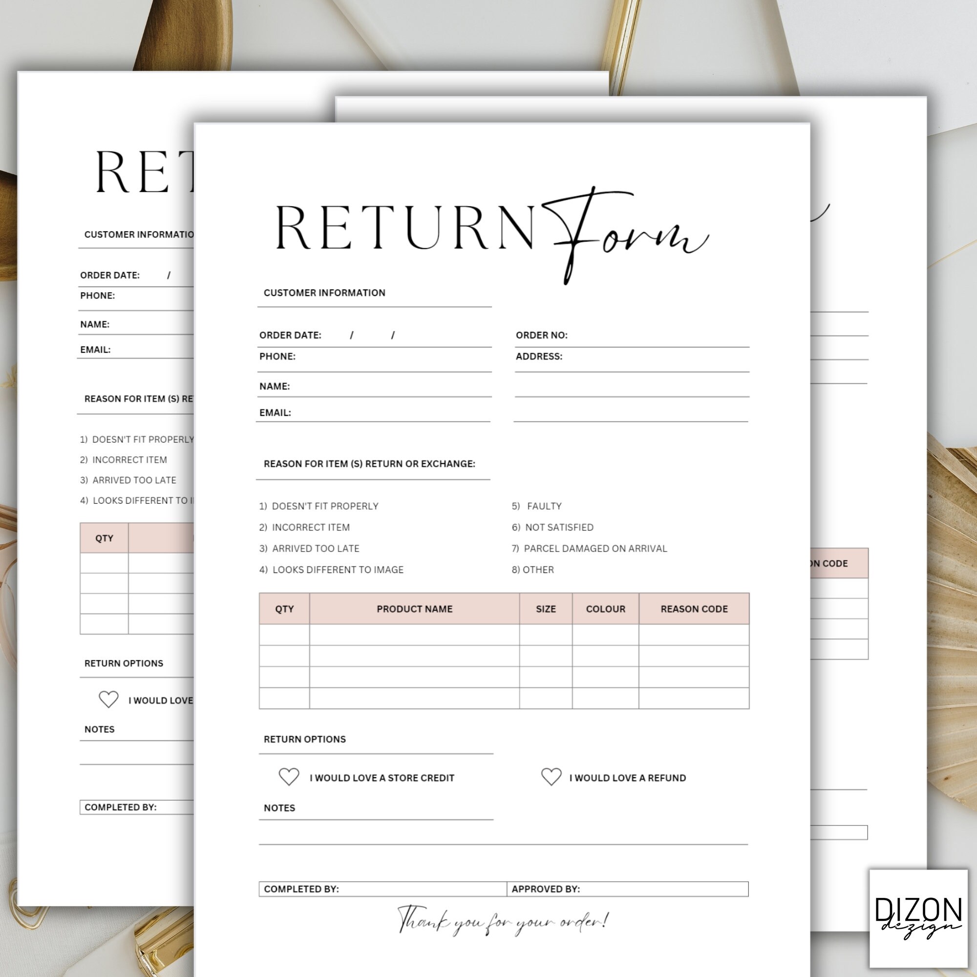 Printable Downloadable Small Business Return Form | Perfect for Small ...