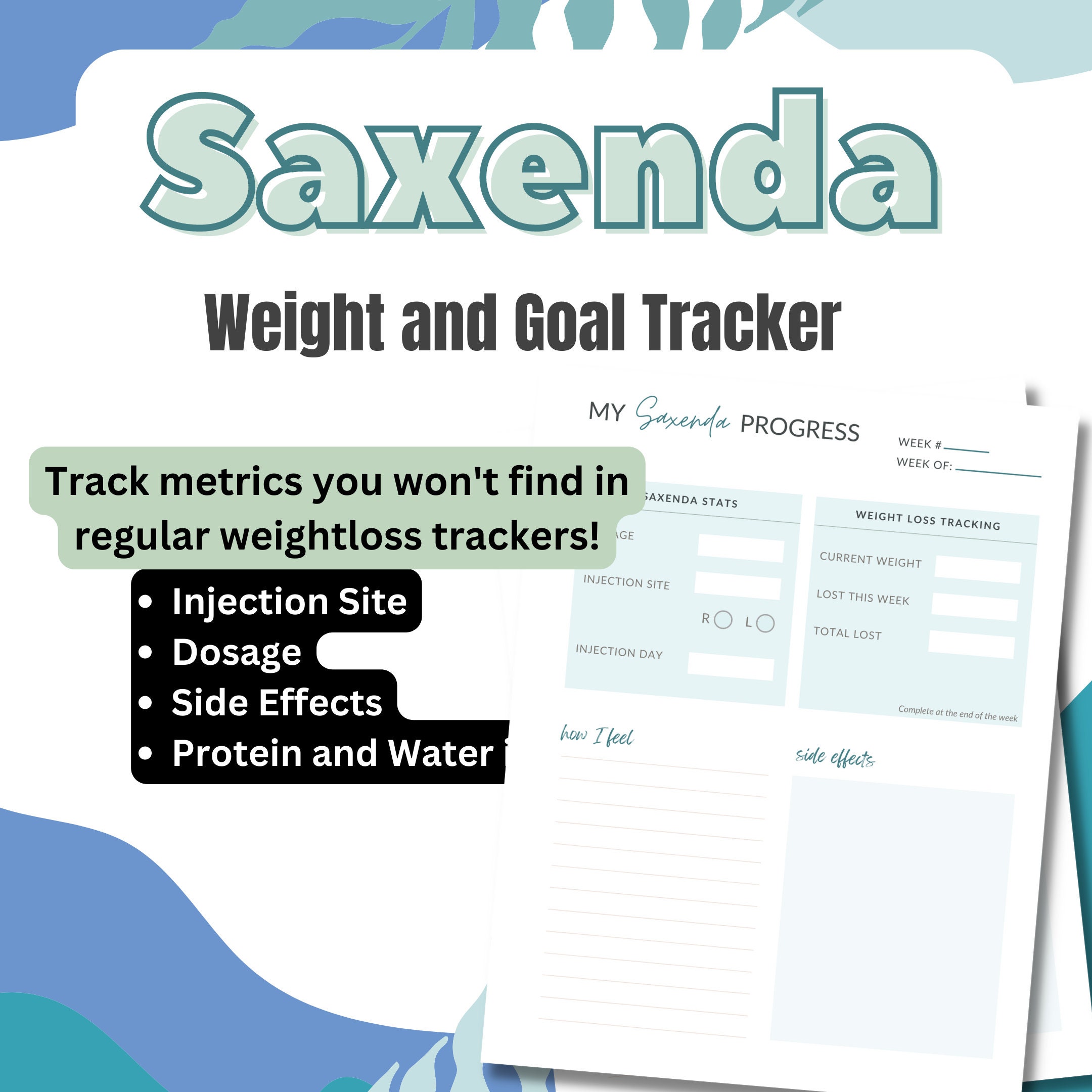 Saxenda Weight Tracker, Weight Loss Journal, Weight Loss Journal PDF ...